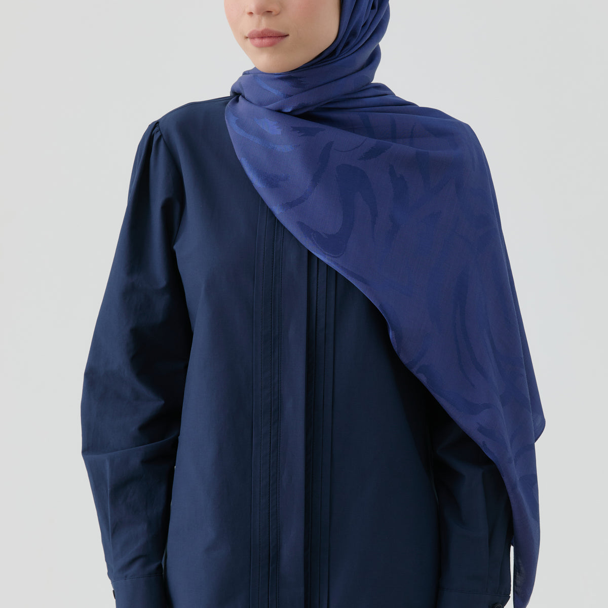 Châle ondulé Nida naturel - Blue marine – Tugba.ma